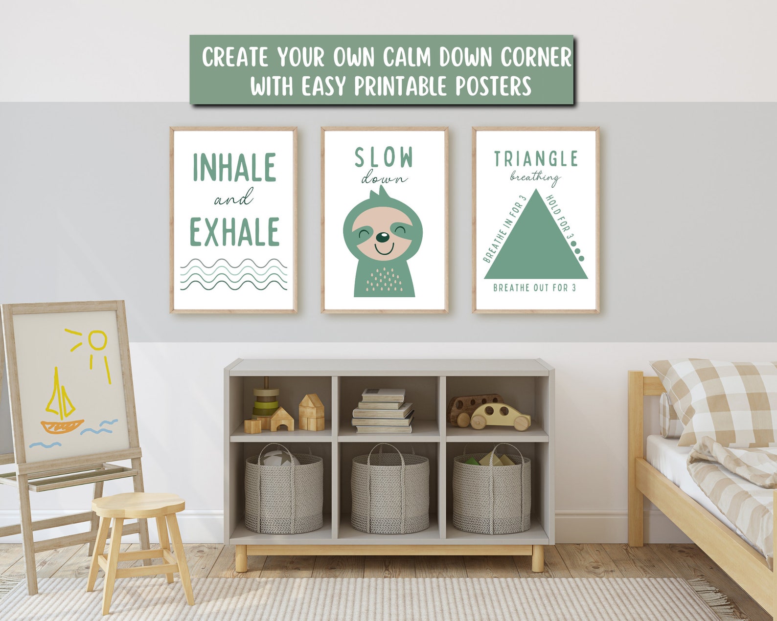 8 Calm Down Corner Posters Sign Kit Printables, Boho Classroom Playroom ...