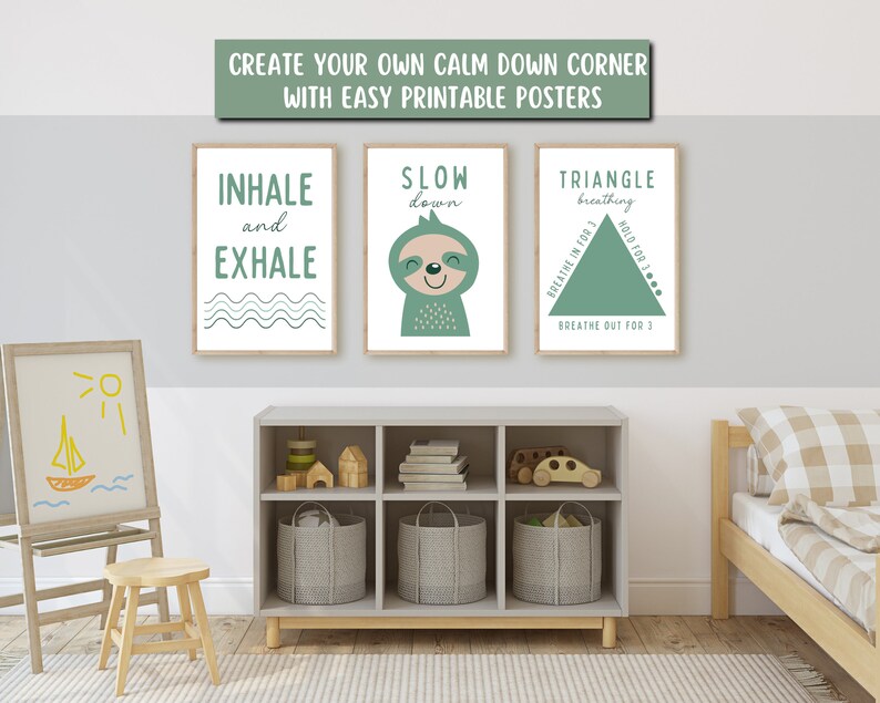 8 Calm Down Corner Posters Sign Kit Printables, Boho Classroom Playroom ...