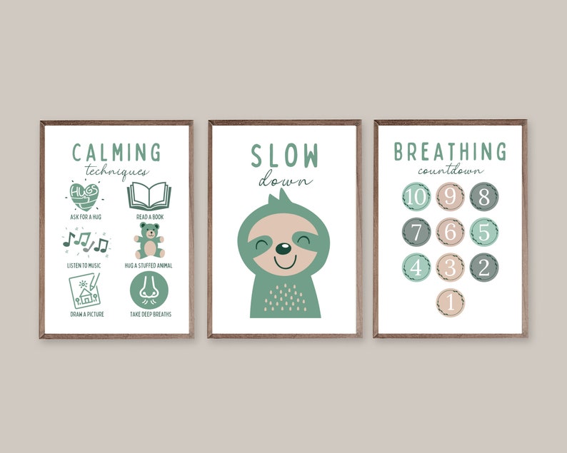 8 Calm Down Corner Posters Sign Kit Printables, Boho Classroom Playroom ...