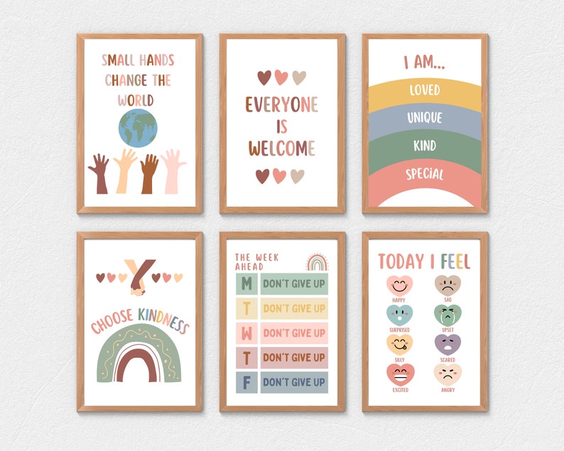 10 Educational Motivation Posters, Boho Classroom Posters Decor ...