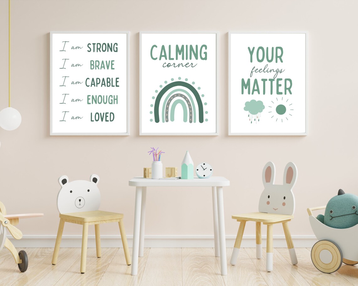8 Calm Down Corner Posters Sign Kit Printables, Boho Classroom Playroom ...