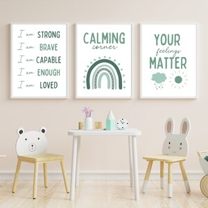 8 Calm Down Corner Posters Sign Kit Printables, Boho Classroom Playroom ...