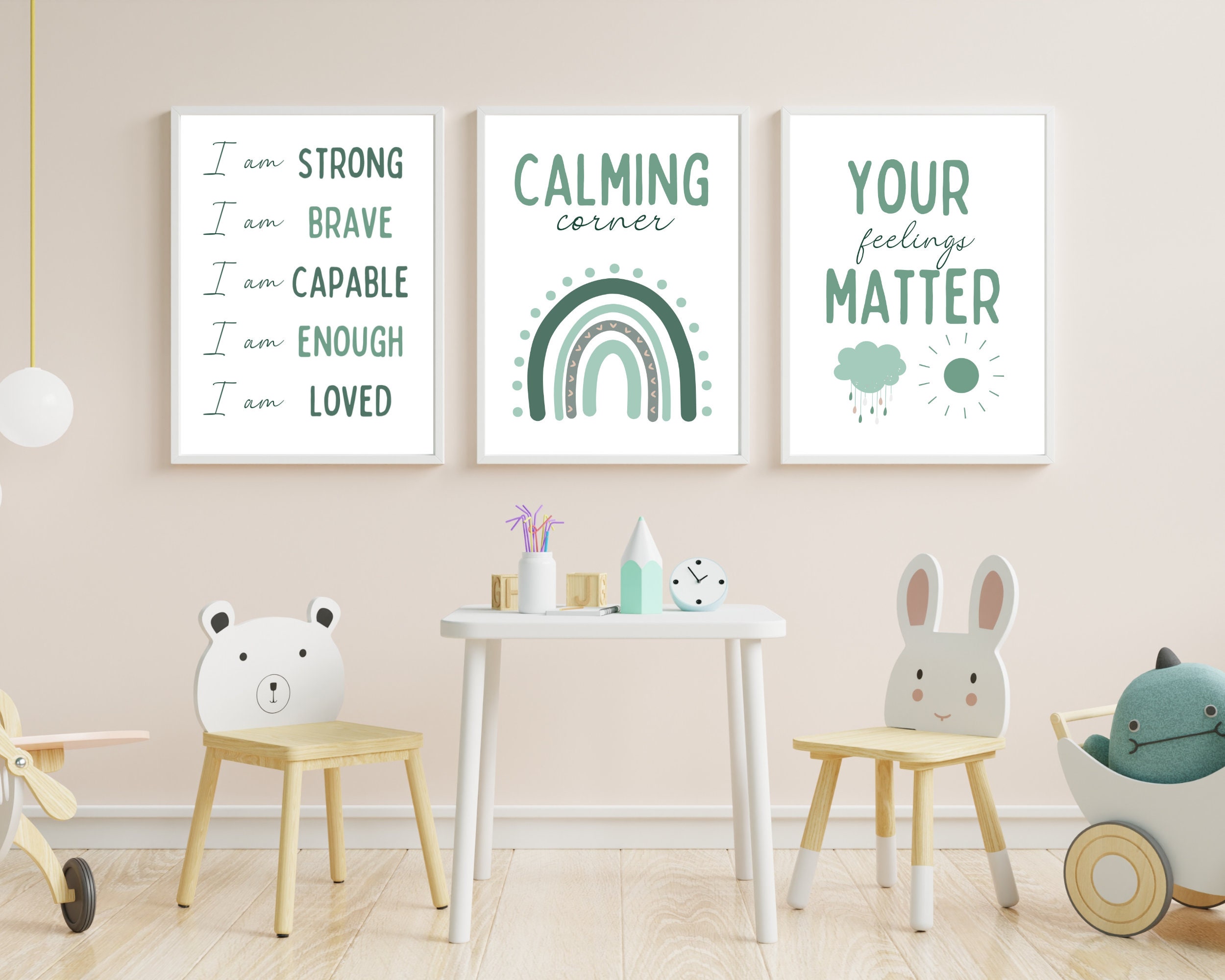 8 Calm Down Corner Posters Sign Kit Printables, Boho Classroom Playroom ...