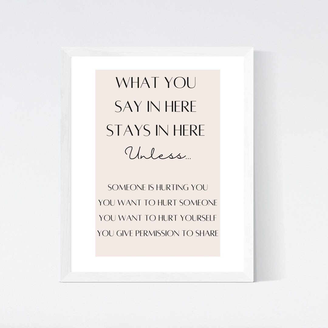 Confidentiality Sign Poster Therapist Office Decor, School Counselor ...