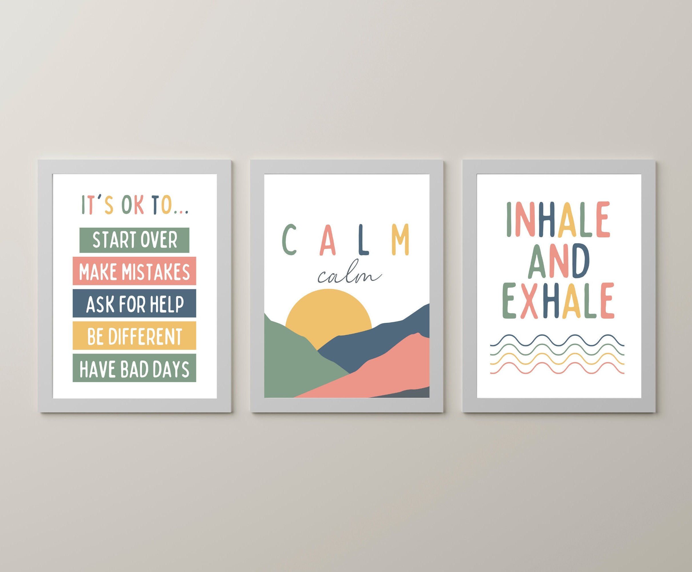 12 Calm Down Corner Posters Boho Playroom Decor Classroom Elementary ...