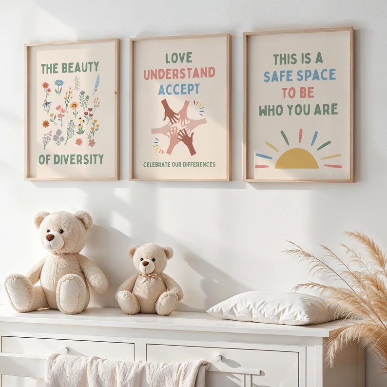 Inclusion Posters for School Boho Classroom Decor Safe Space Wall Art ...