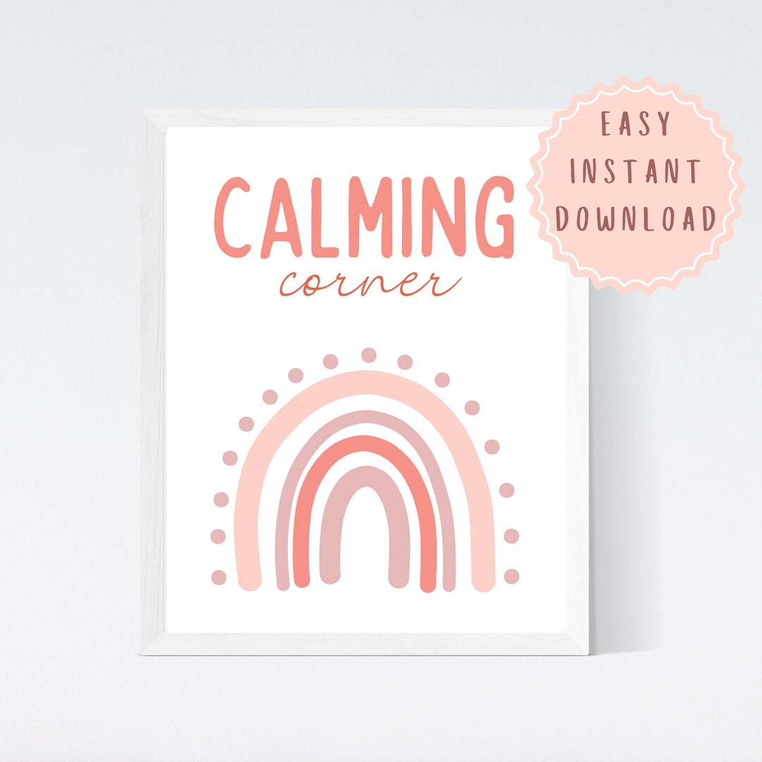 Calm Down Corner Printable Poster Sign, Playroom Decor Signs, Calming ...