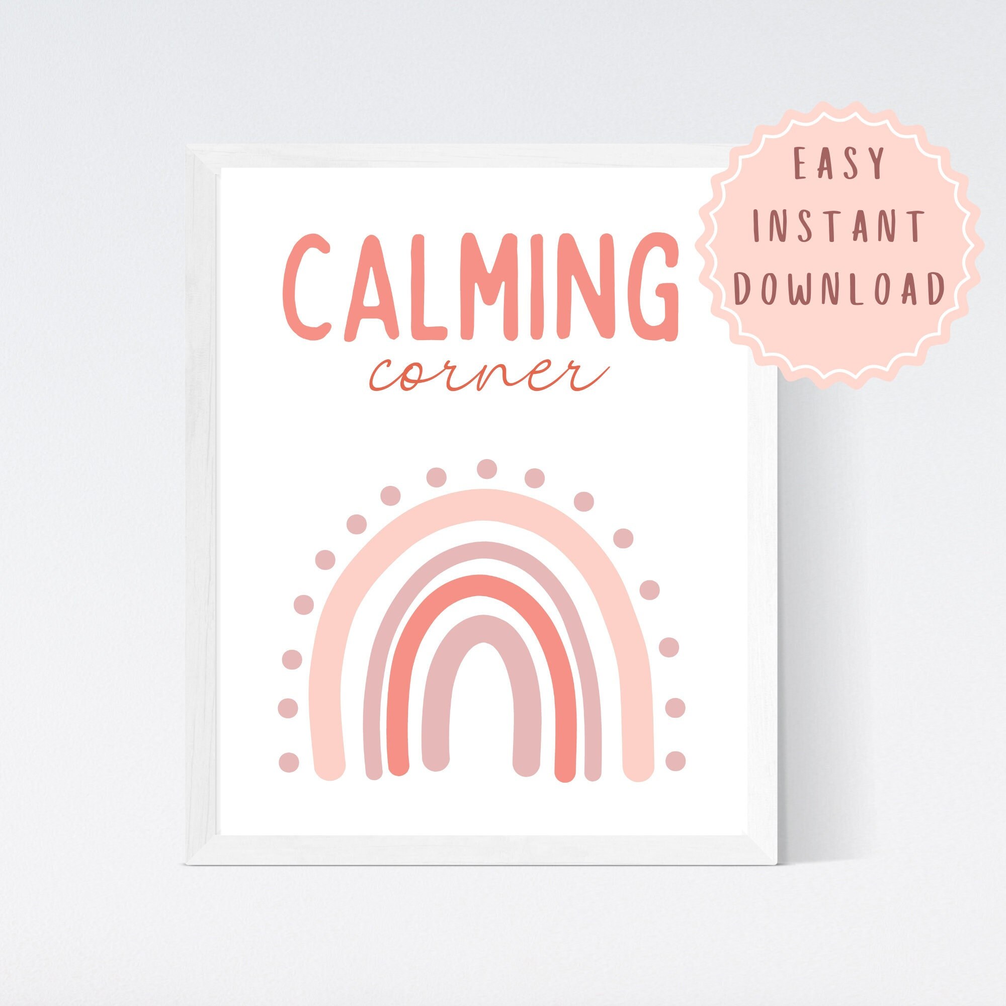 Calm Down Corner Printable Poster Sign, Playroom Decor Signs, Calming ...