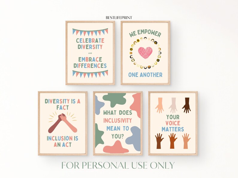 Inclusion Posters for School Boho Classroom Decor Safe Space Wall Art ...