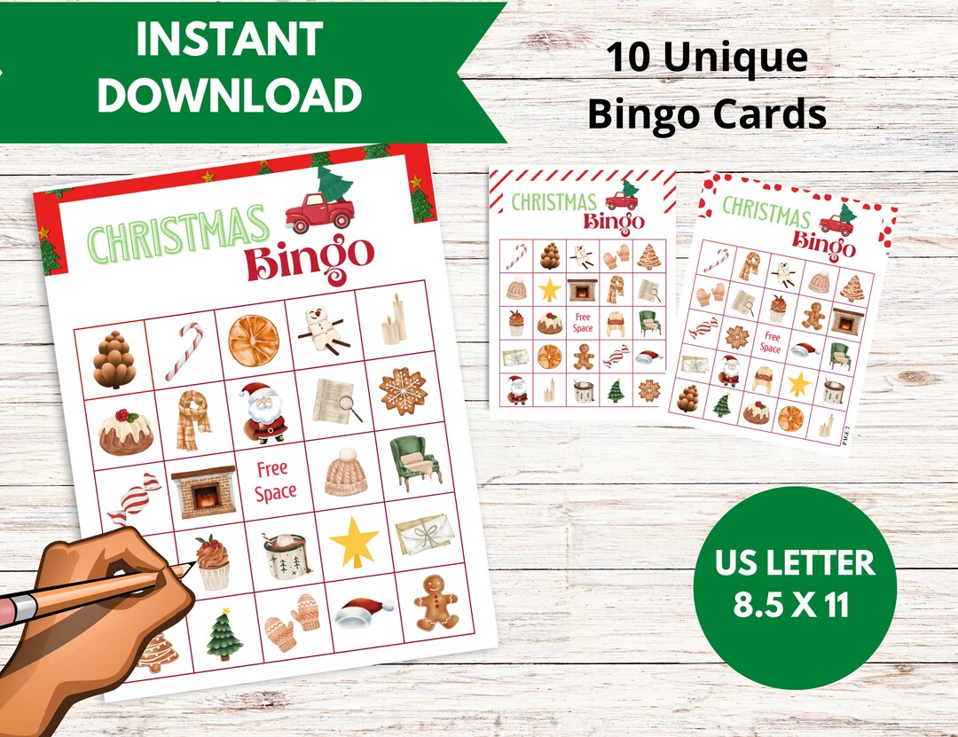 The Jolliest Christmas Bingo Game, Instant Download, Printable Holiday ...