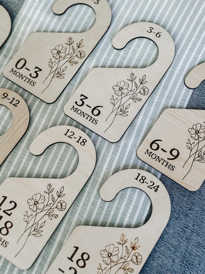Wildflower Themed Closet Dividers, Baby Clothes Organizer, Newborn to ...