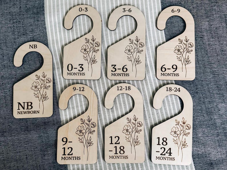 Wildflower Themed Closet Dividers, Baby Clothes Organizer, Newborn to ...