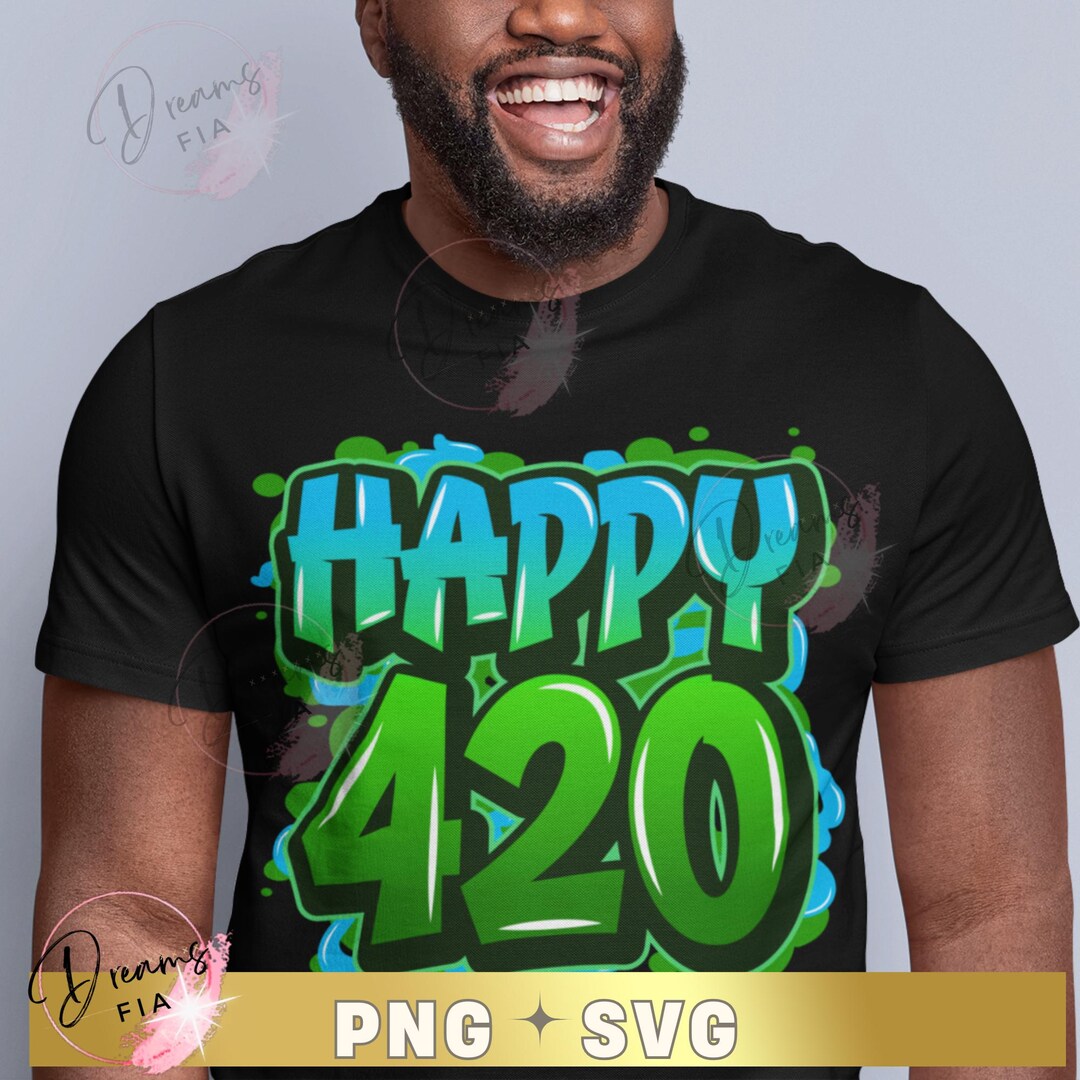 Happy 420 SVG PNG, Airbrush Y2k Aesthetic, Stoner Graffiti Art ...