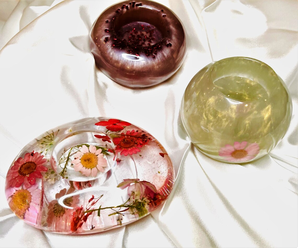 Custom Made Epoxy Resin Tea Candles - Etsy