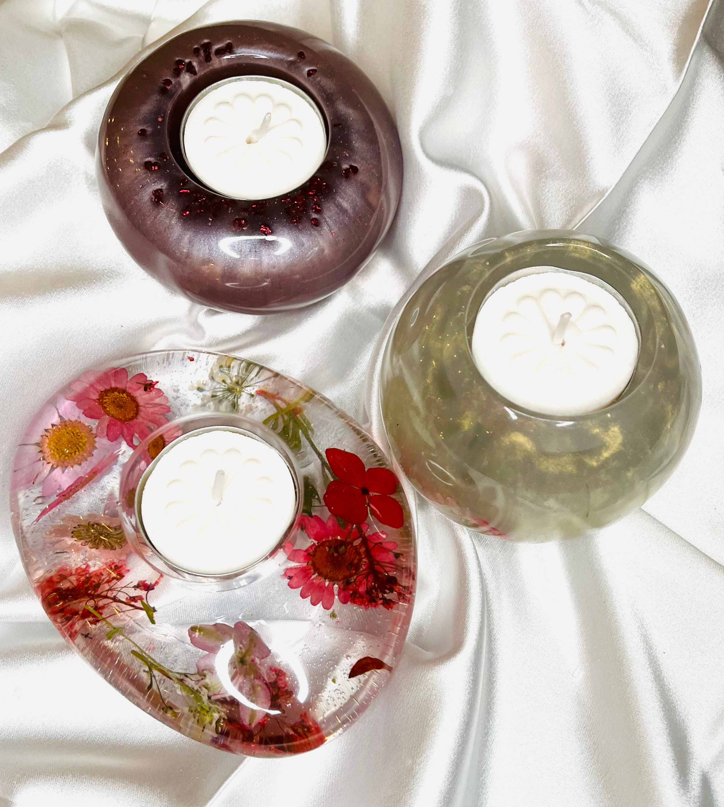 Custom Made Epoxy Resin Tea Candles - Etsy