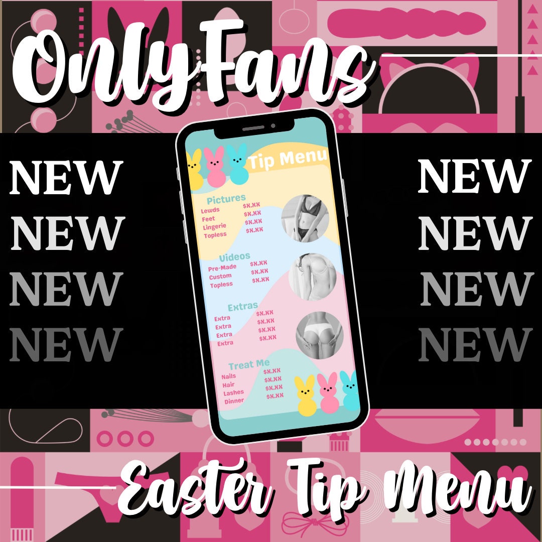 Set of 3 Onlyfans Tip Menus Editable Onlyfans Tip Menu Easter Themed ...