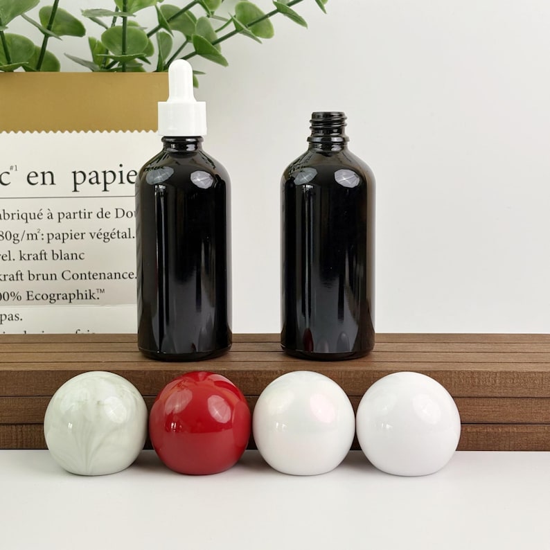 100ml Black Glass Dropper Bottle, Matte or Glossy Serum Container ...