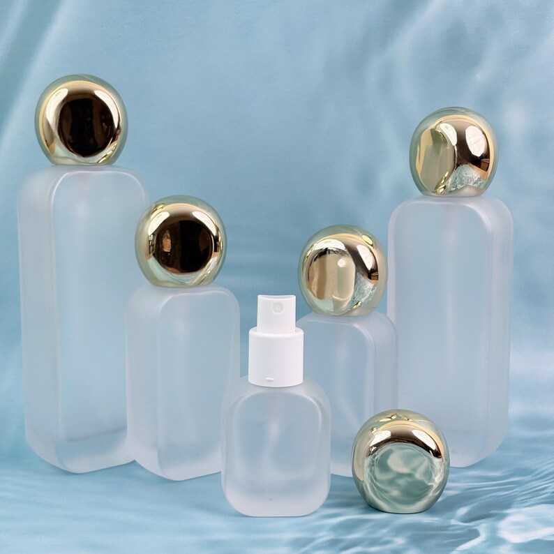 Refillable Skincare Packaging Set, Frosted Glass Spray Bottles With ...