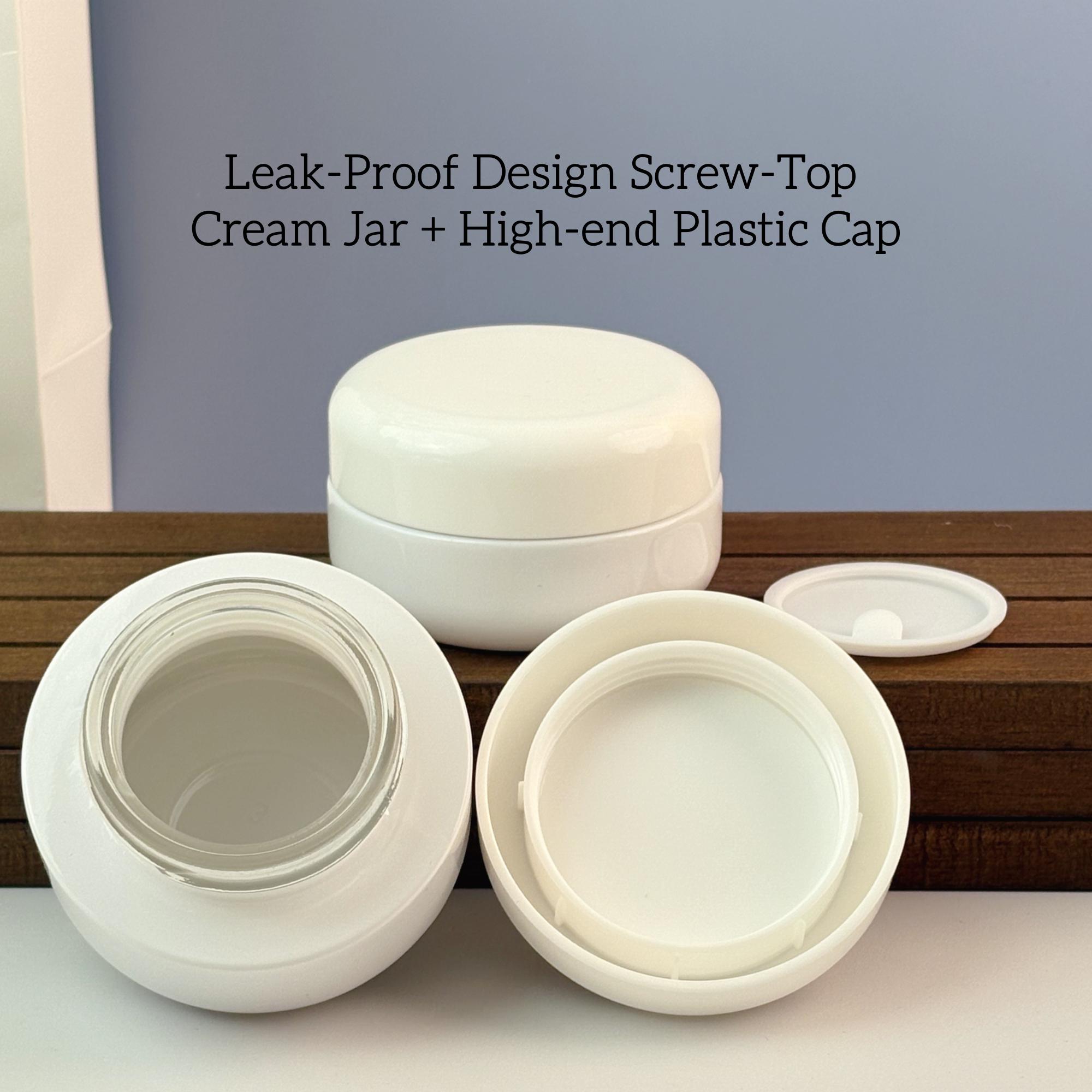 White Cosmetic Containers Set, Refillable Lotion/serum Bottles for ...