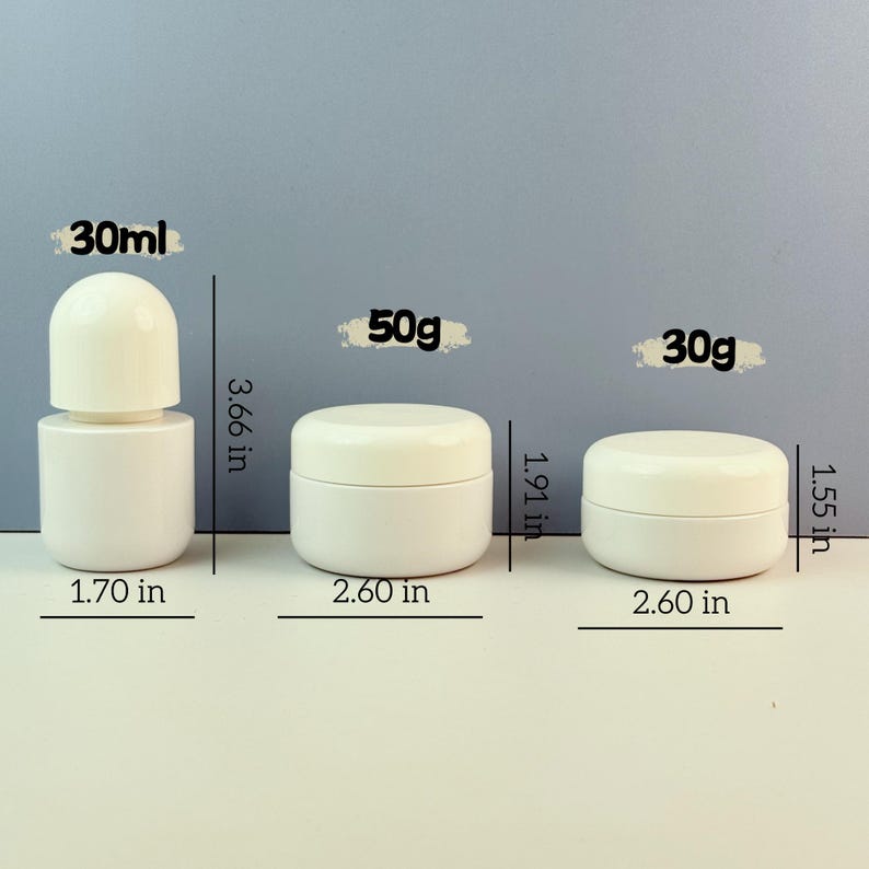 White Cosmetic Containers Set, Refillable Lotion/serum Bottles for ...