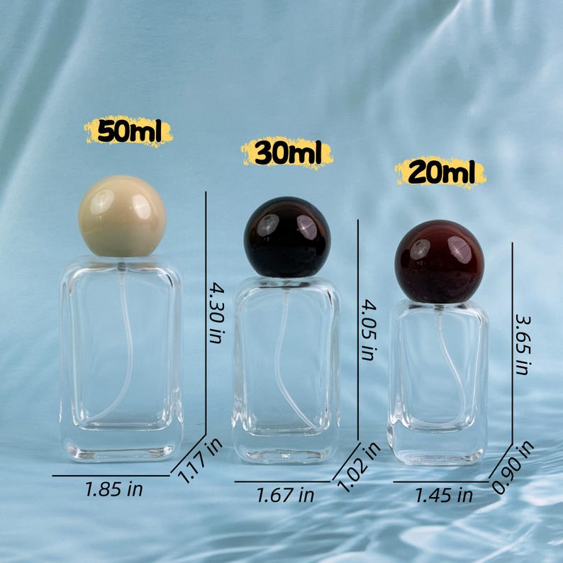 Elegant Glass Clear Spray Bottles With Colorful Sphere Caps ...