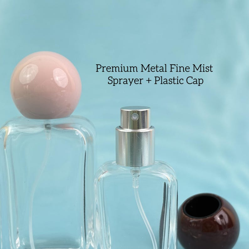 Elegant Glass Clear Spray Bottles With Colorful Sphere Caps ...