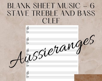 Treble Clef Blank Sheet Music - Etsy