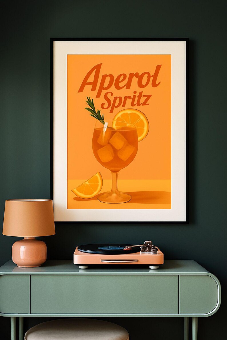 Aperol Spritz Wall Art Digital Down Load, Drinking Art, Watercolor ...