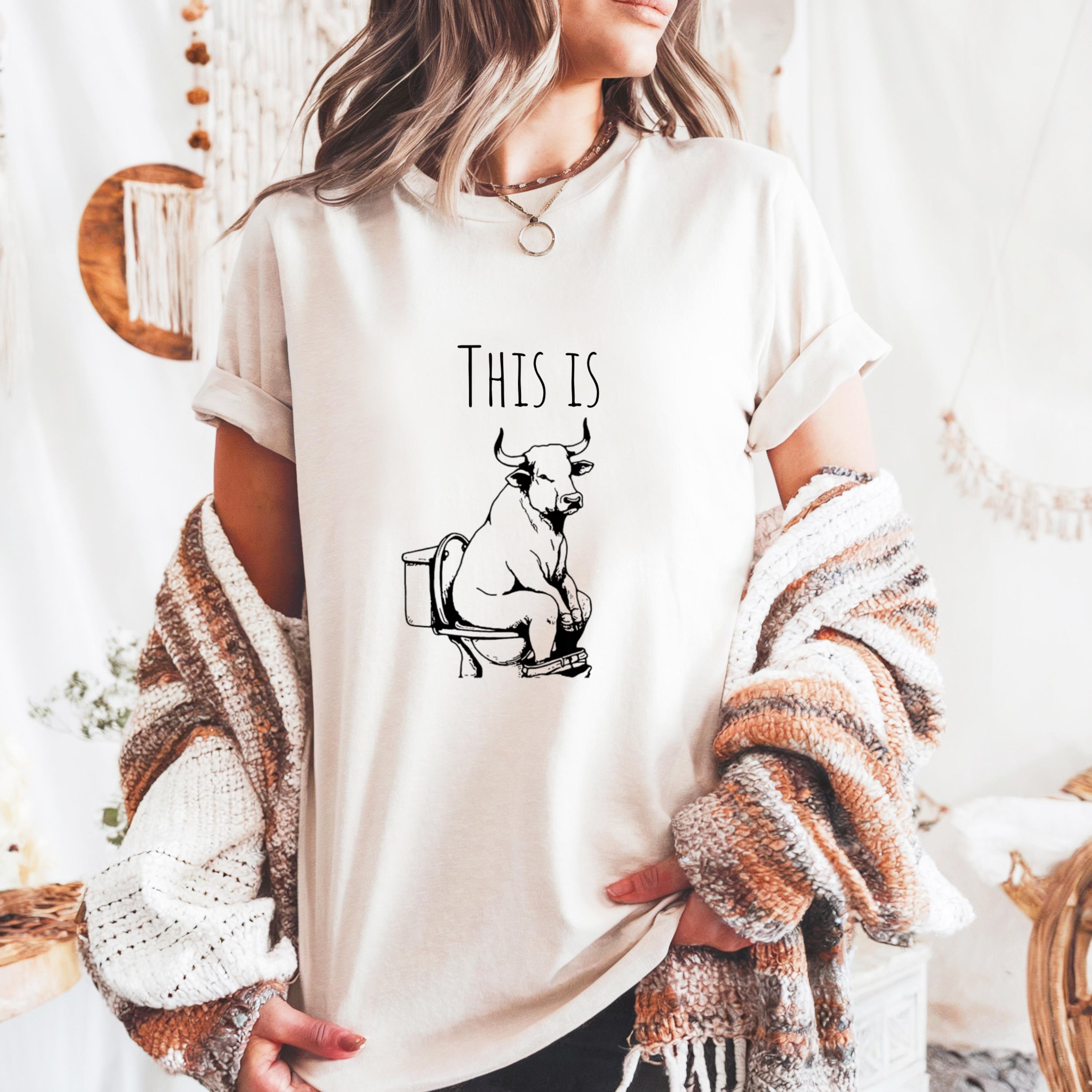 Bull Shit Bull on the Toilet, Funny Digital Design, Sarcastic Humor for ...