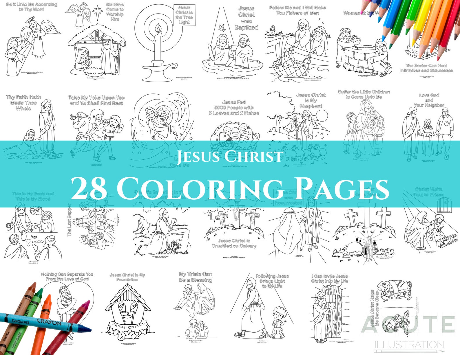 Jesus Christ Coloring Book Bible Coloring Book - Etsy
