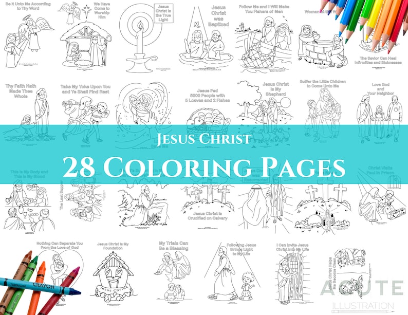 Jesus Christ Coloring Book Bible Coloring Book - Etsy