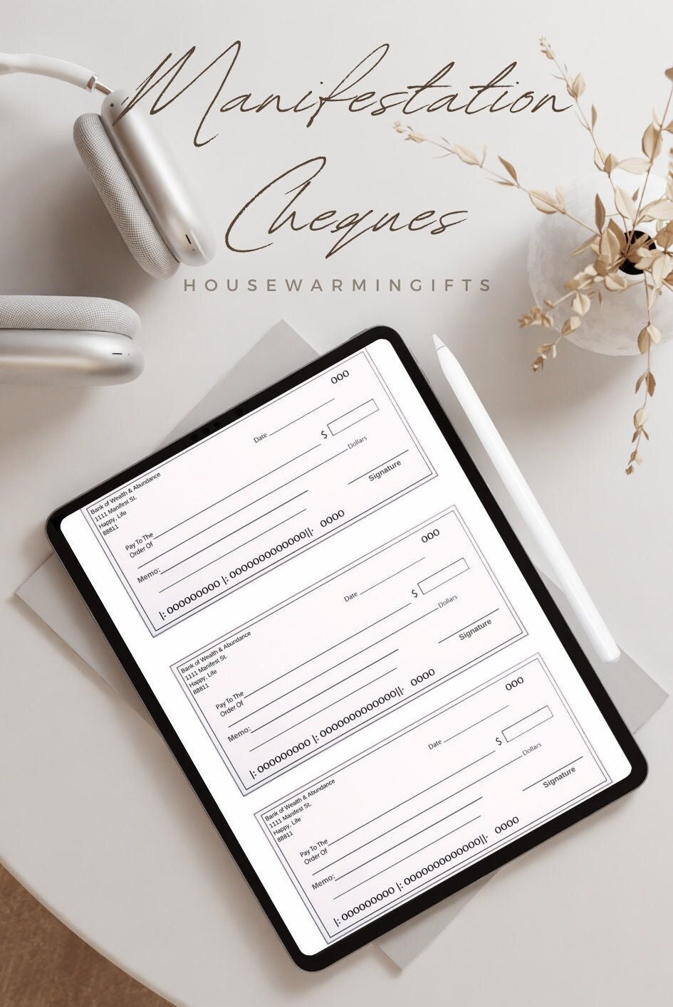 Manifestation Cheques, Manifestation Checks, Printable Manifestation ...