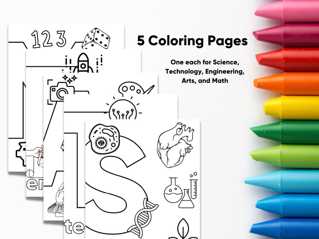 STEAM Coloring Pages - Etsy