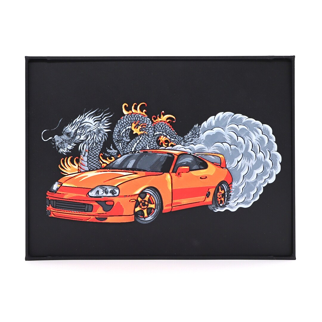 Framed 90s Car Wall Art JDM Artwork Man Cave Decoration Drifting Car ...