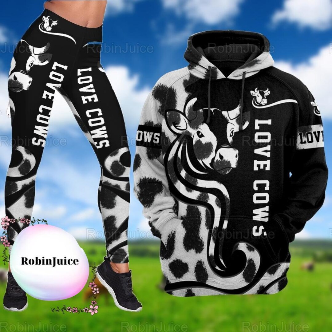 Cow Hoodie Dairy Cow Hoodie Cow Legging Cow Gifts Cow - Etsy