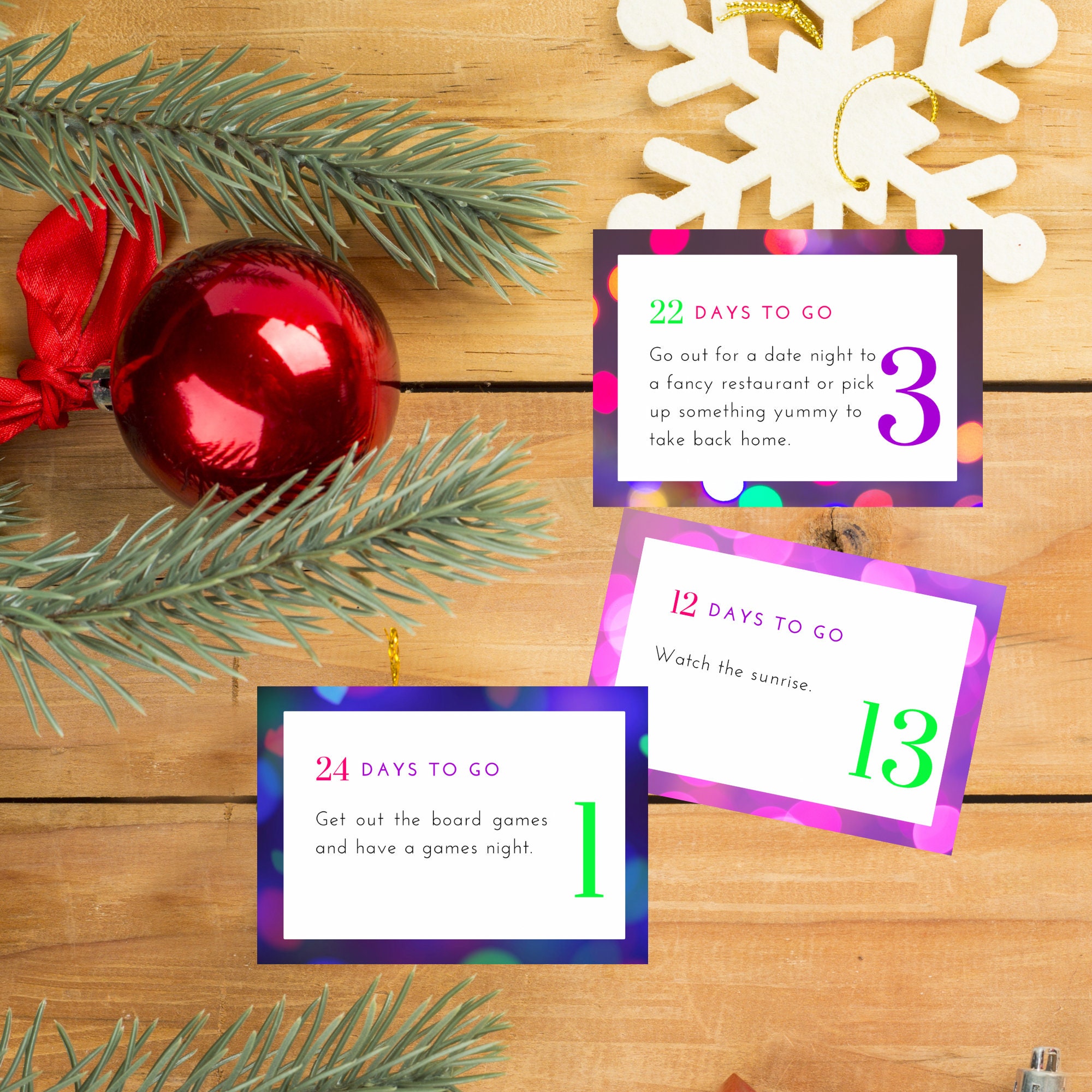 Printable Christmas Advent Cards | Advent for Couples | Boyfriend ...