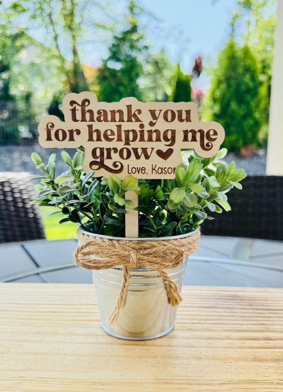 Thank You for Helping Me Grow Plant Stake | Teacher Gift | Plant Lover ...