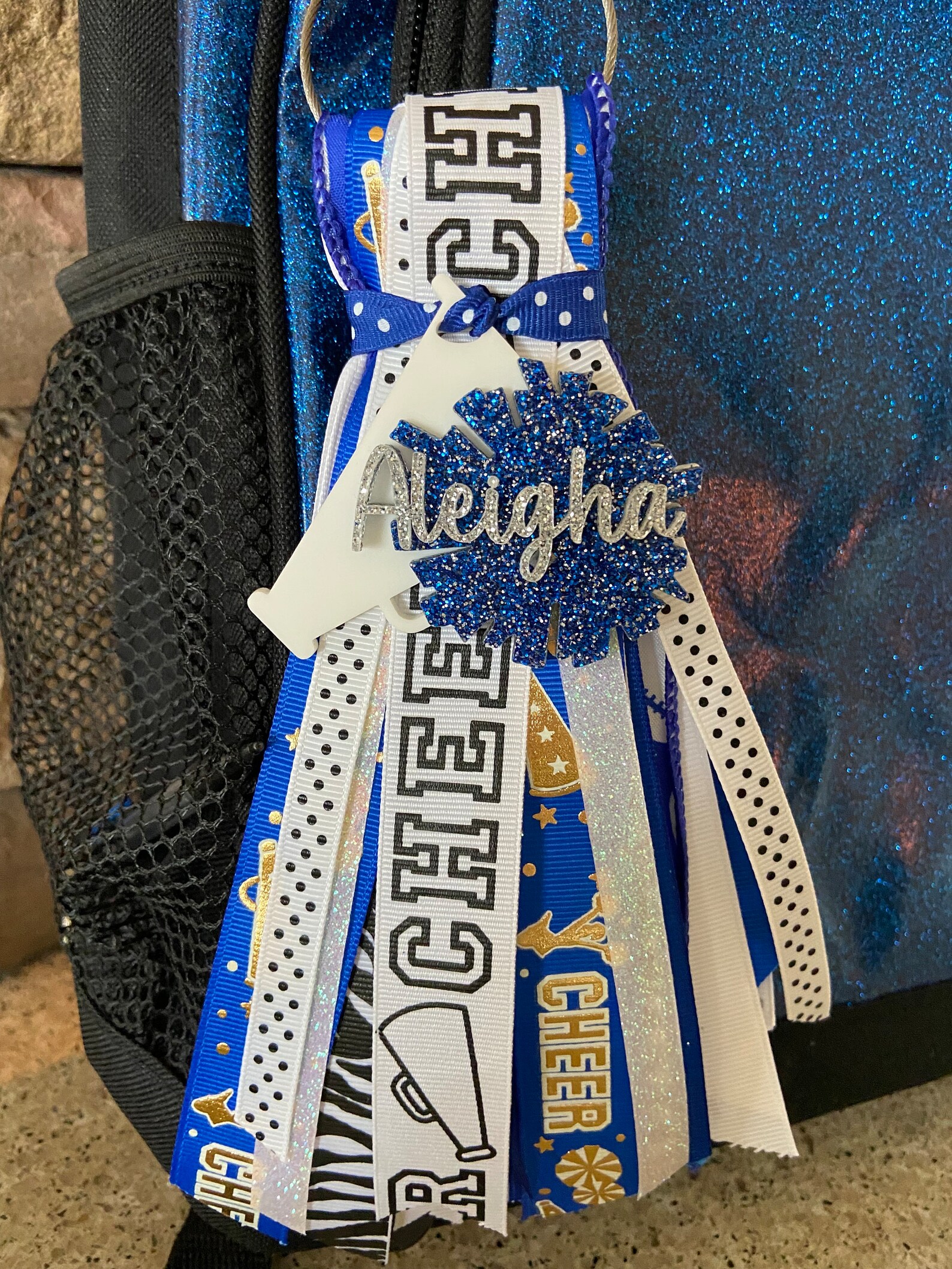 Cheerleading Bag Tag With Ribbon Tassel Gym Bag Accessory Personalized ...