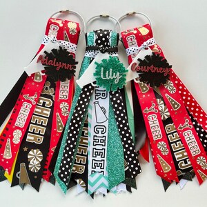 Cheerleading Bag Tag With Ribbon Tassel Gym Bag Accessory Personalized ...