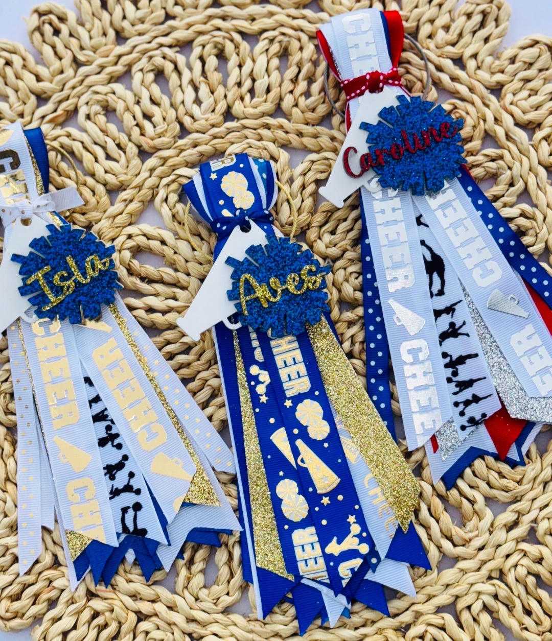 Cheerleading Bag Tag With Ribbon Tassel Gym Bag Accessory Personalized ...