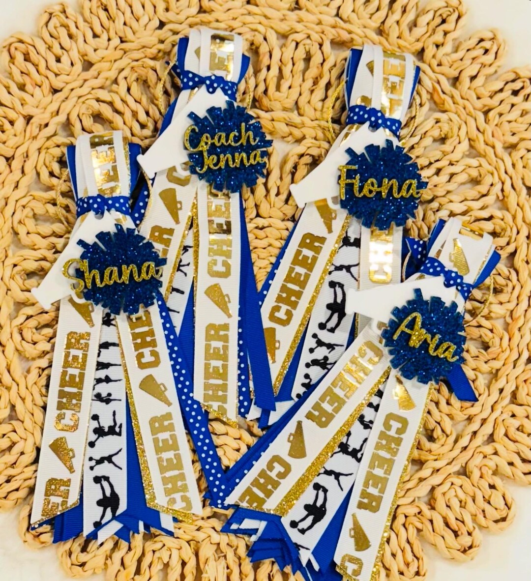 Cheerleading Bag Tag With Ribbon Tassel | Gym Bag Accessory ...