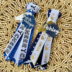 Cheerleading Bag Tag With Ribbon Tassel Gym Bag Accessory Personalized ...