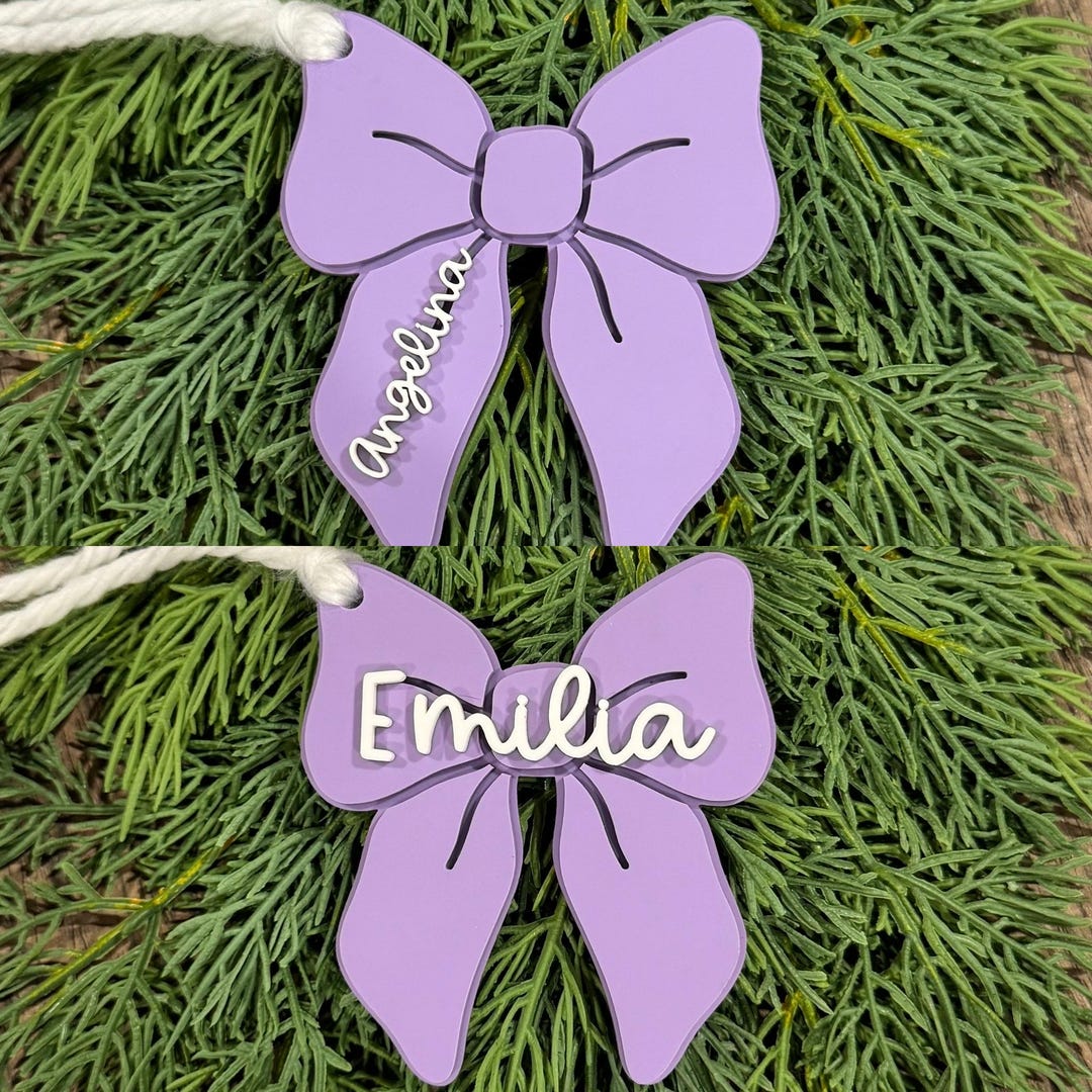 Bow Gift Tag | Personalized Name Tags for Kids | Custom Girly Tags ...