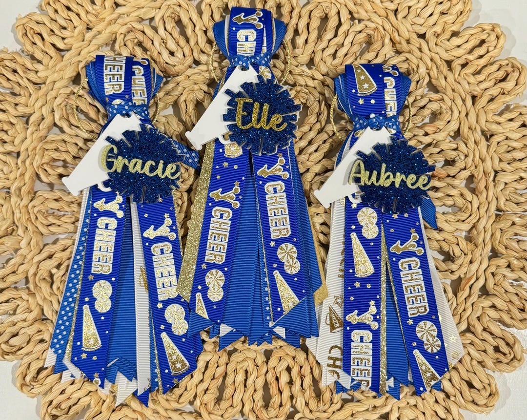 Cheerleading Bag Tag With Ribbon Tassel Gym Bag Accessory Personalized ...