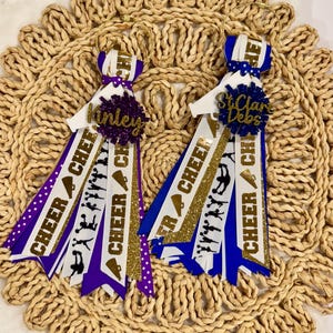 Cheerleading Bag Tag With Ribbon Tassel | Gym Bag Accessory ...