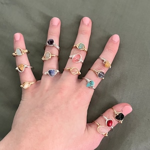 Crystal Wire Wrapped Rings - Etsy