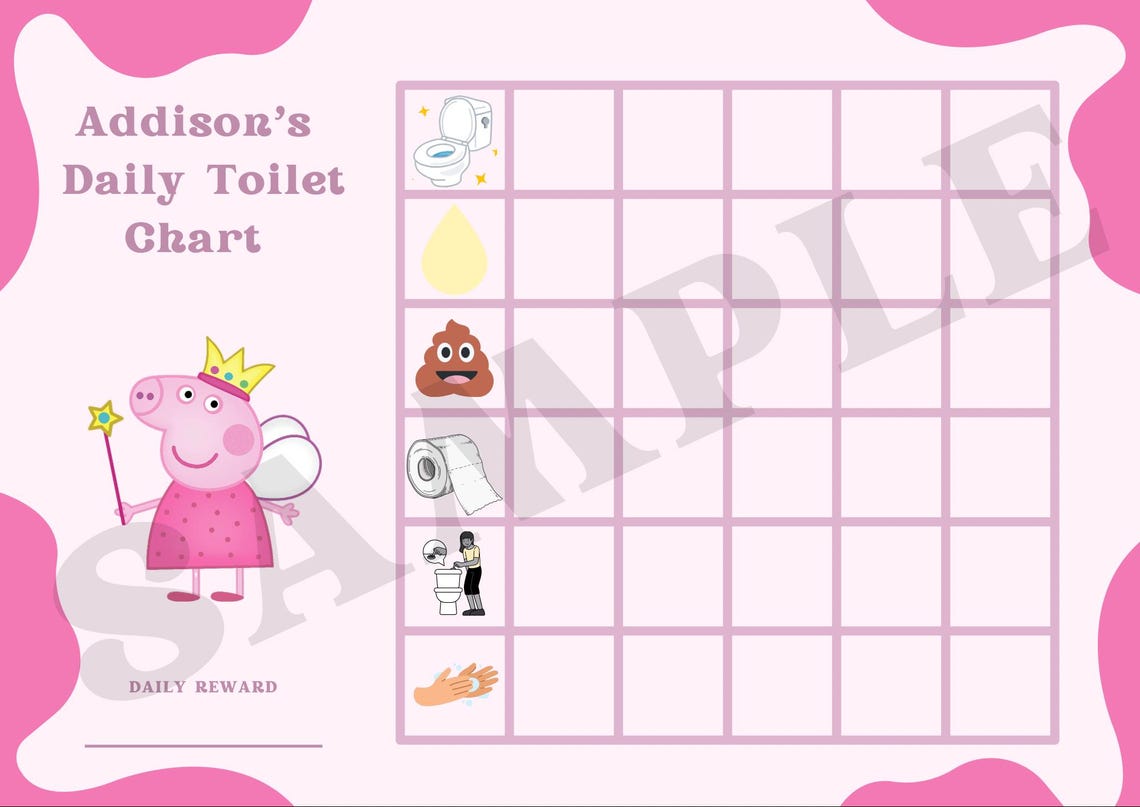 Pink Peppa Potty Training Chart - Fun Reward Chart for Kids, Toilet ...