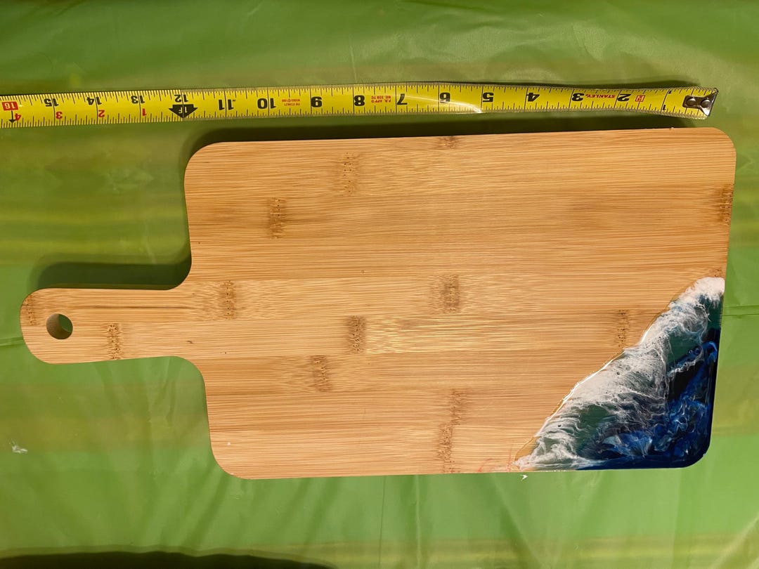 Bamboo Ocean Wave Cutting Board With Handle - Etsy
