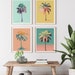 Palm Tree Poster Bundle Tropical Art Gradient Palm Tree Instant ...