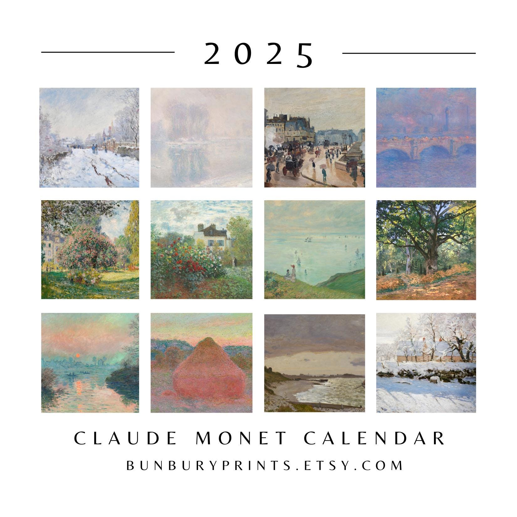 Claude Monet 2025 Calendar - Etsy